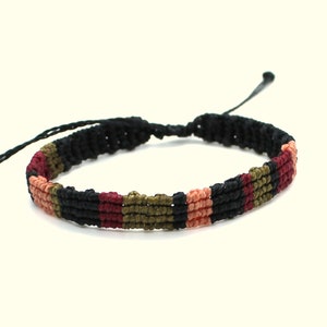 Indie Macrame Bracelet for Men, Adjustable Knotted Bracelet, Ethnic ...