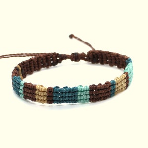 Indie Macrame Bracelet for Men, Adjustable Knotted Bracelet, Ethnic ...