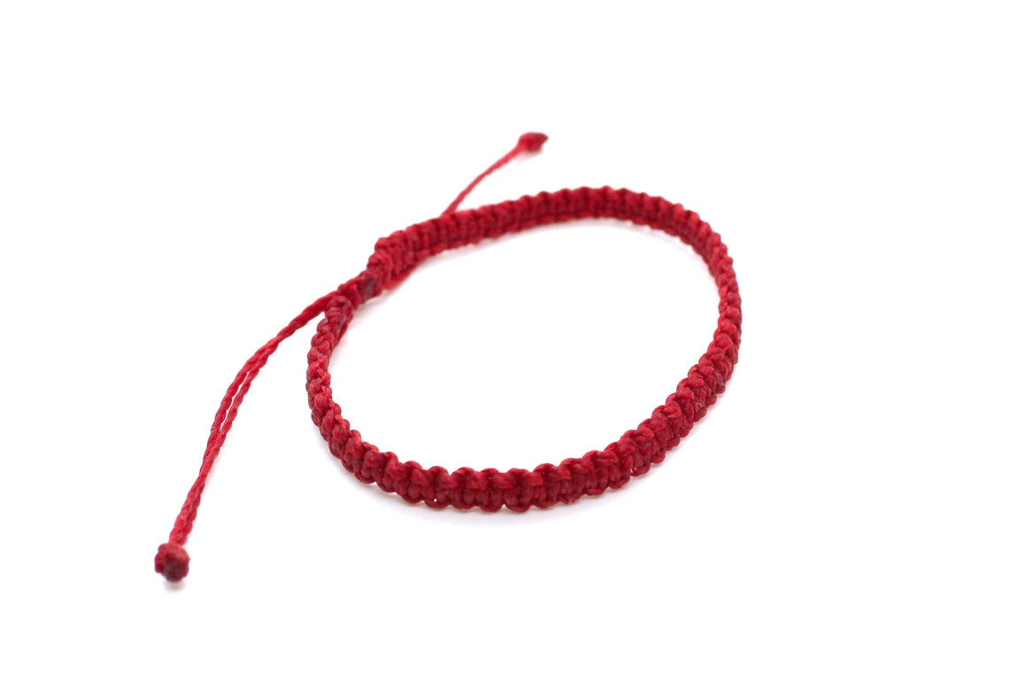 Red string bracelet woven red kabbalah bracelet for | Etsy