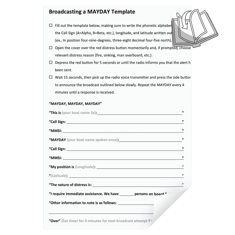 VHF Radio Checklists VHF Marine How to Template Boat Checks VHF Radio ...
