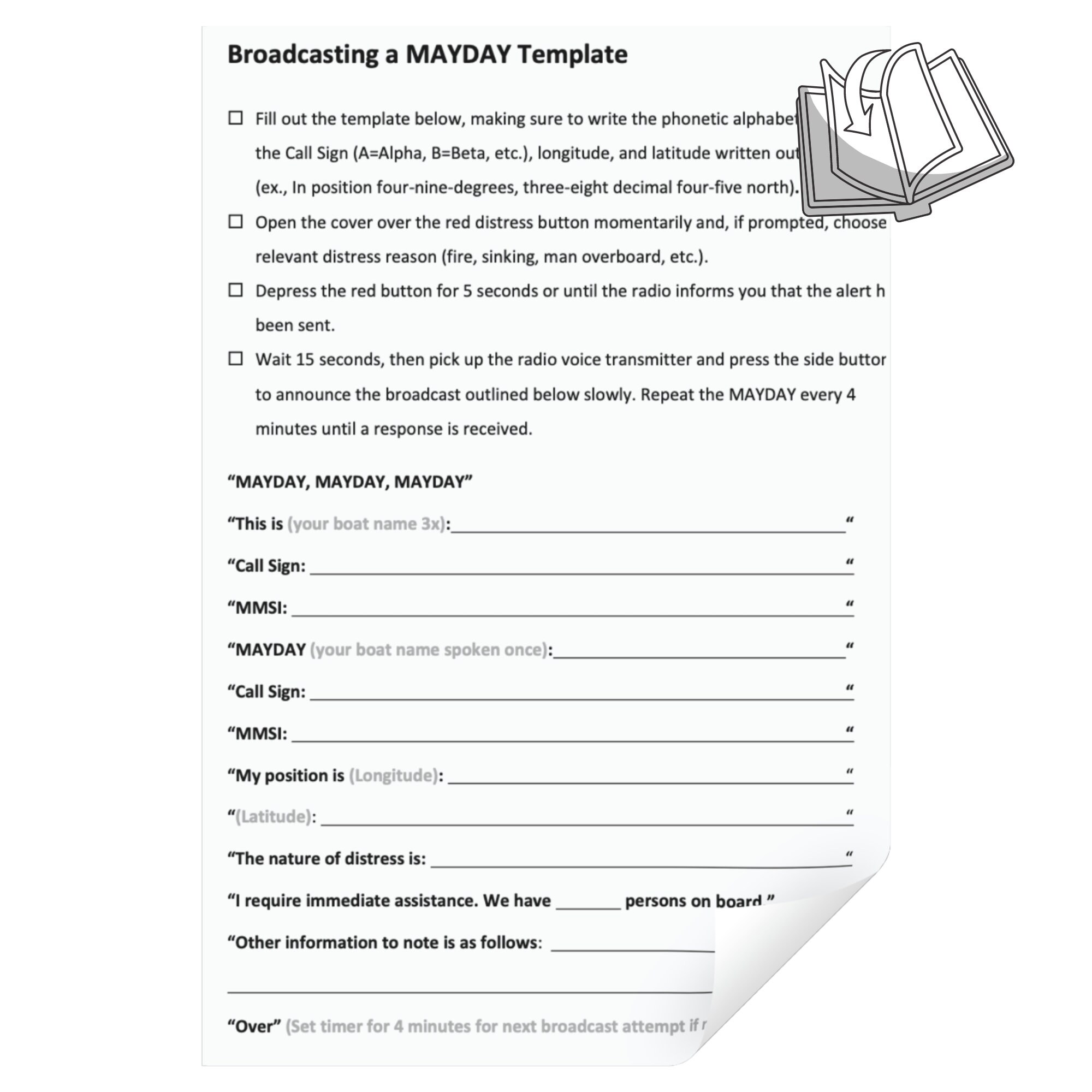 VHF Radio Checklists VHF Marine How to Template Boat Checks VHF Radio ...