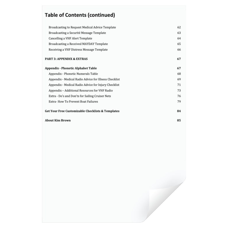 VHF Radio Checklists VHF Marine How to Template Boat Checks VHF Radio ...