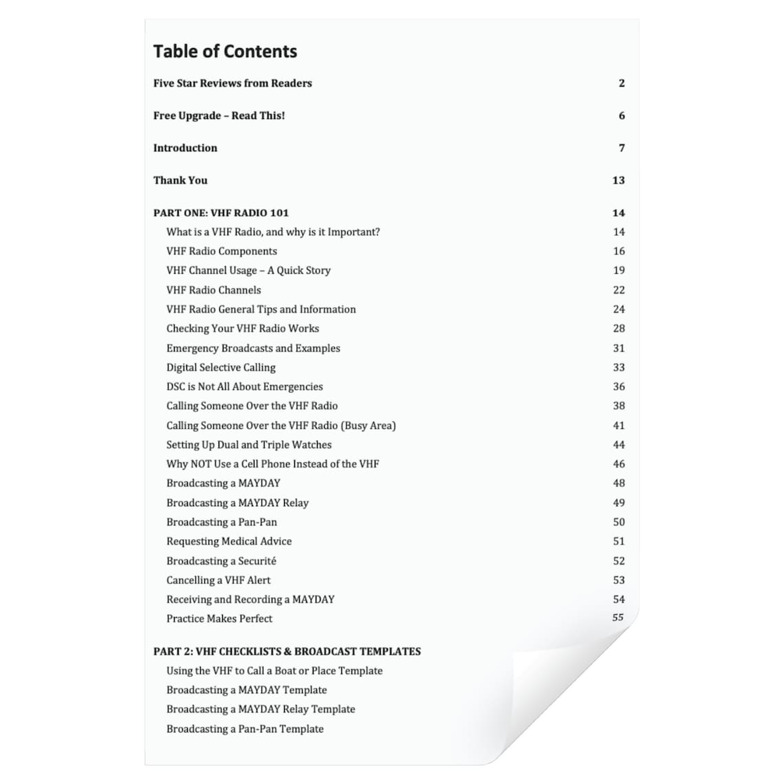 VHF Radio Checklists VHF Marine How to Template Boat Checks VHF Radio ...