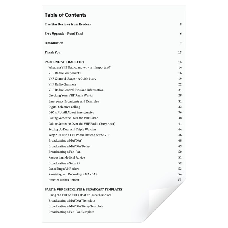 VHF Radio Checklists VHF Marine How to Template Boat Checks VHF Radio ...