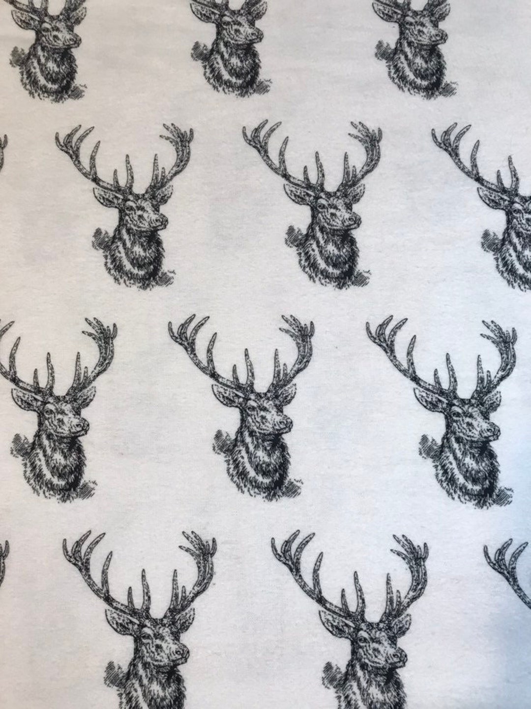 Flannel Deer Fabric, Rustic, 1/2 Yard - Etsy