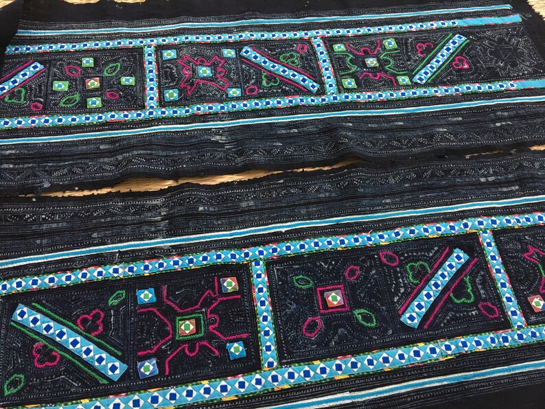 Vintage Ethnic Hmong Handwoven Batik and Embroidery Skirt | Etsy