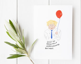 Boris Johnson Birthday Card - Etsy