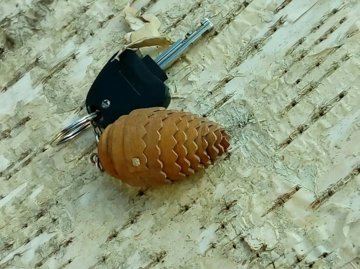 Birch Bark Key Chain, Organic Gift, Cone Form Pendants, Natural ...