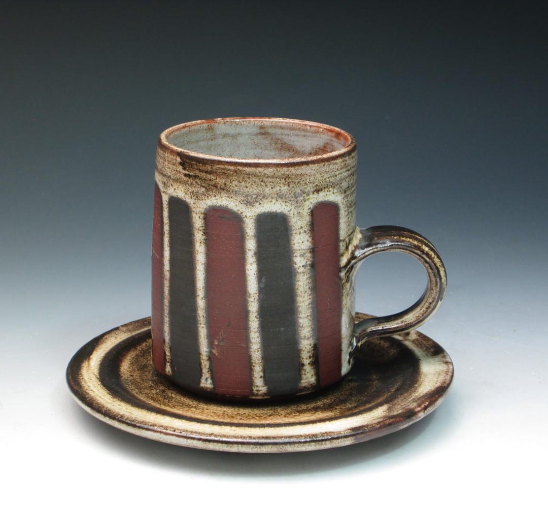 Briglin Studio Pottery Earthenware Cup and Saucer(d), Hand Thrown and ...