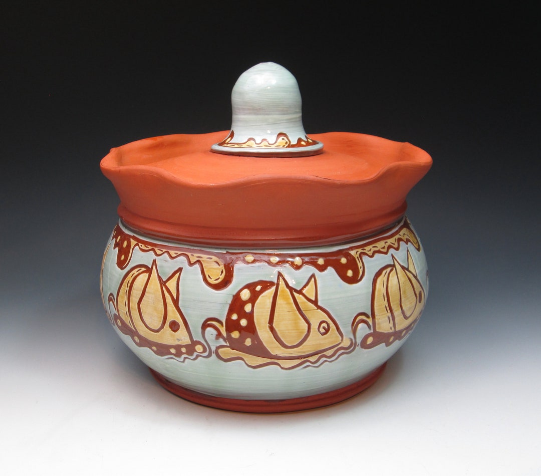 Clary Illian Earthenware Casserole, Leach Apprentice 1964-65, Hand ...