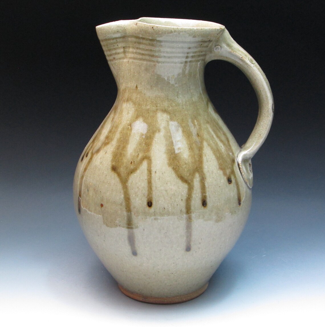 Mark Hewitt LARGE Stoneware Jug With Celadon Stunning 5 - Etsy