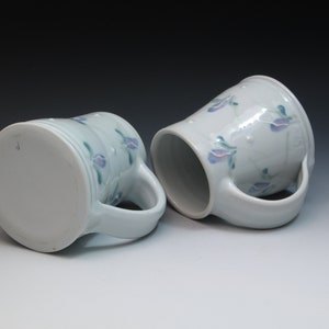 Beautiful Susan Z Vey Porcelain Mugs, Hand-thrown Studio Pottery Mugs(d ...