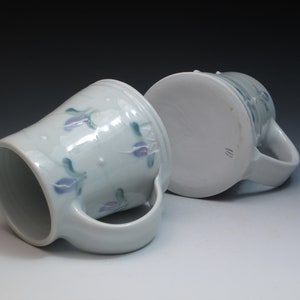 Beautiful Susan Z Vey Porcelain Mugs, Hand-thrown Studio Pottery Mugs(c ...