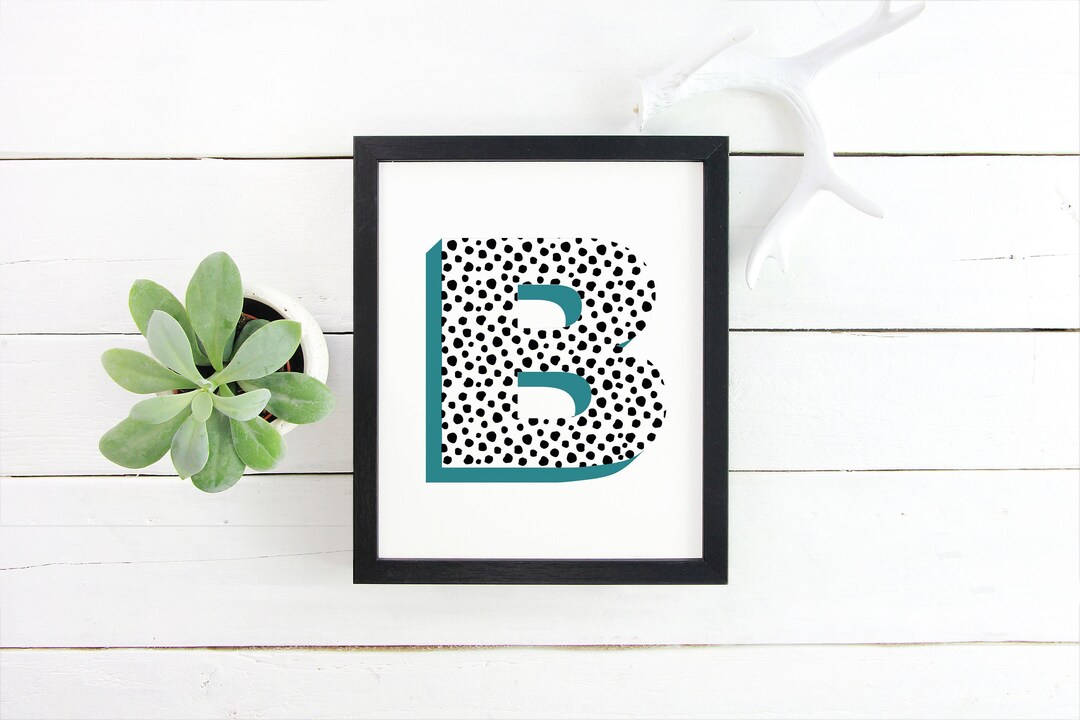 DALMATIAN POLKA DOT A6, A5, A4, A3 Personalised Initial Letter Name ...