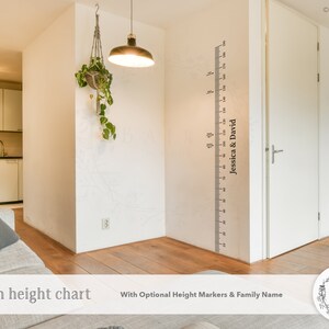 Family Height Chart, Growth Measurement, Height Marker With Family Name Chart 190cm Growth Chart ...