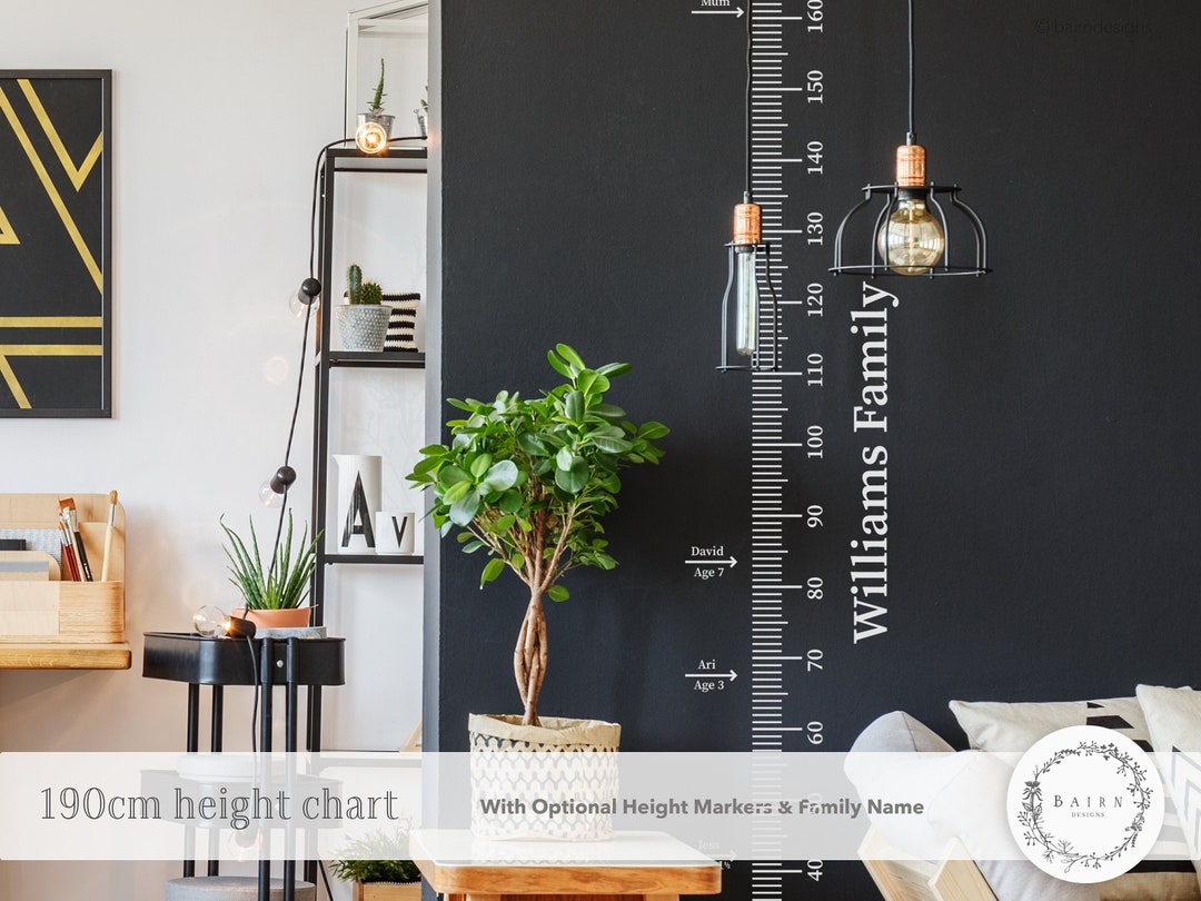 Family Height Chart, Growth Measurement, Height Marker With Family Name ...