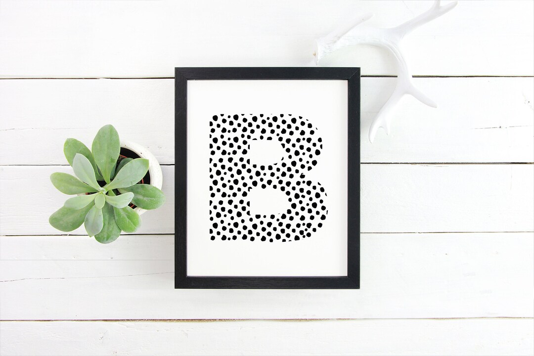 DALMATIAN DOT Spot Print A4 Personalised Letter Number Print - Etsy