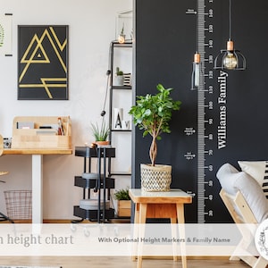 Family Height Chart, Growth Measurement, Height Marker With Family Name ...