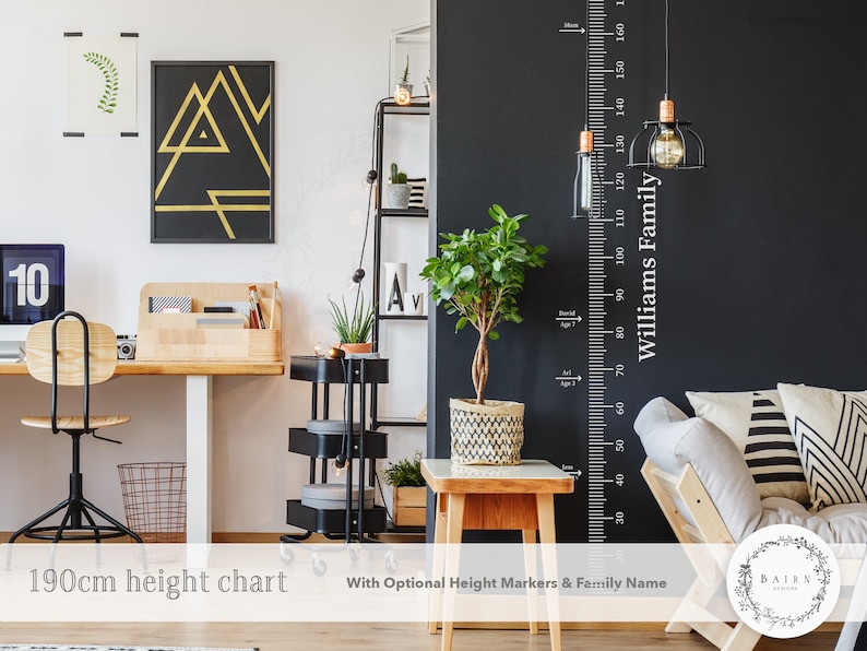 Family Height Chart, Growth Measurement, Height Marker With Family Name ...
