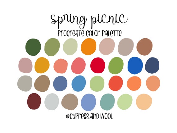 Drawing & Illustration Digital Spring Flowers Procreate Colour Palette ...