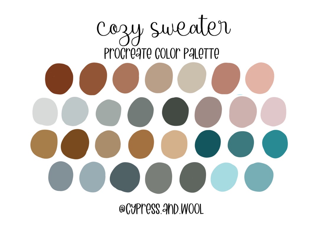 Cozy Sweater Procreate Procreate Color Palette Color Swatches iPad ...