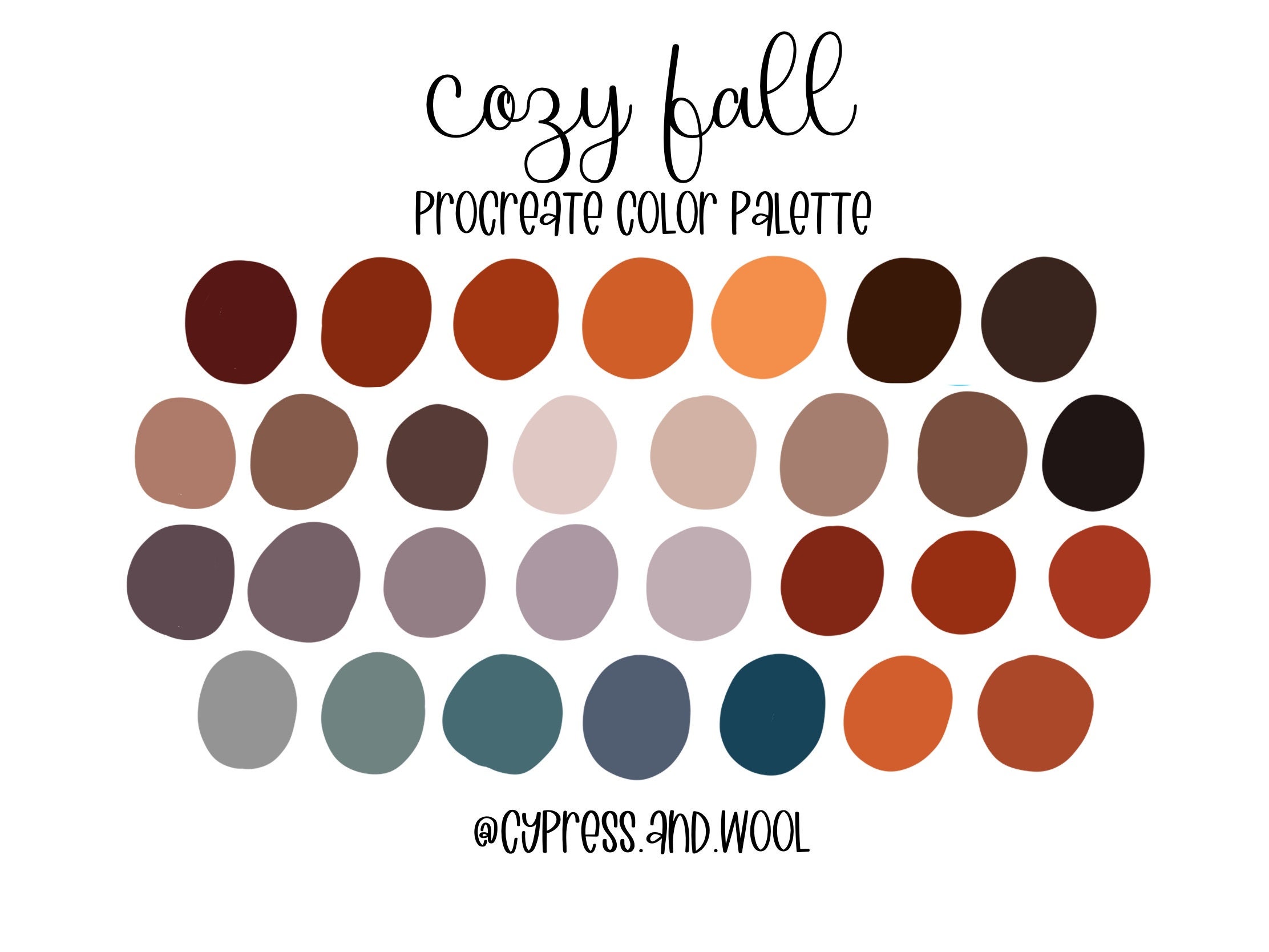 Cozy Fall Procreate Color Palette Color Swatches iPad Procreate Tools ... Cozy Fall Procreate Color Palette Color Swatches iPad Procreate Tools ...
