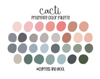 Cacti Procreate Color Palette Color Swatches Ipad - Etsy