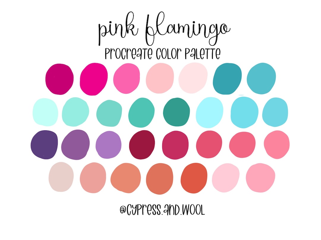 Pink Flamingo Procreate Procreate Color Palette Color - Etsy