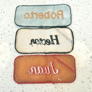3 Vintage Name Work Shirt Patches Patch Embroidered Name Shirt Work ...