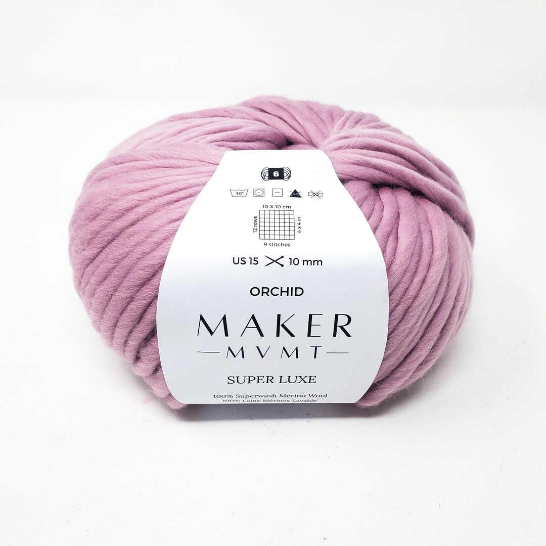 Orchid - Super Luxe 100% Superwash Merino Wool - Super Bulky Yarn (#6 ...