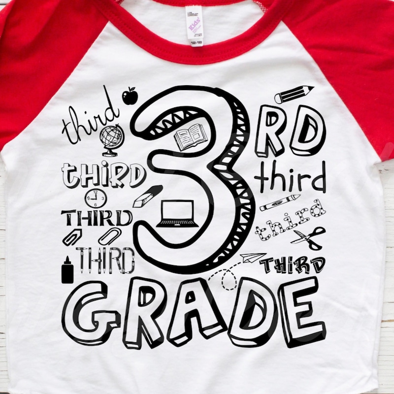 3rd Grade Typography Svg - Etsy