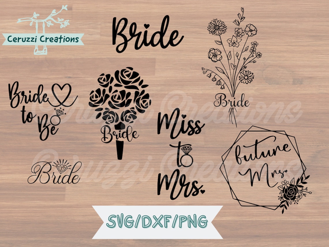 Bride Bundle SVG 7 Designs Bride SVG Wedding SVG Bride to - Etsy
