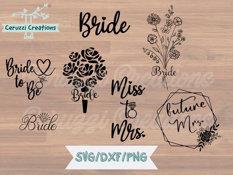 Bride Bundle SVG 7 Designs Bride SVG Wedding SVG Bride to - Etsy