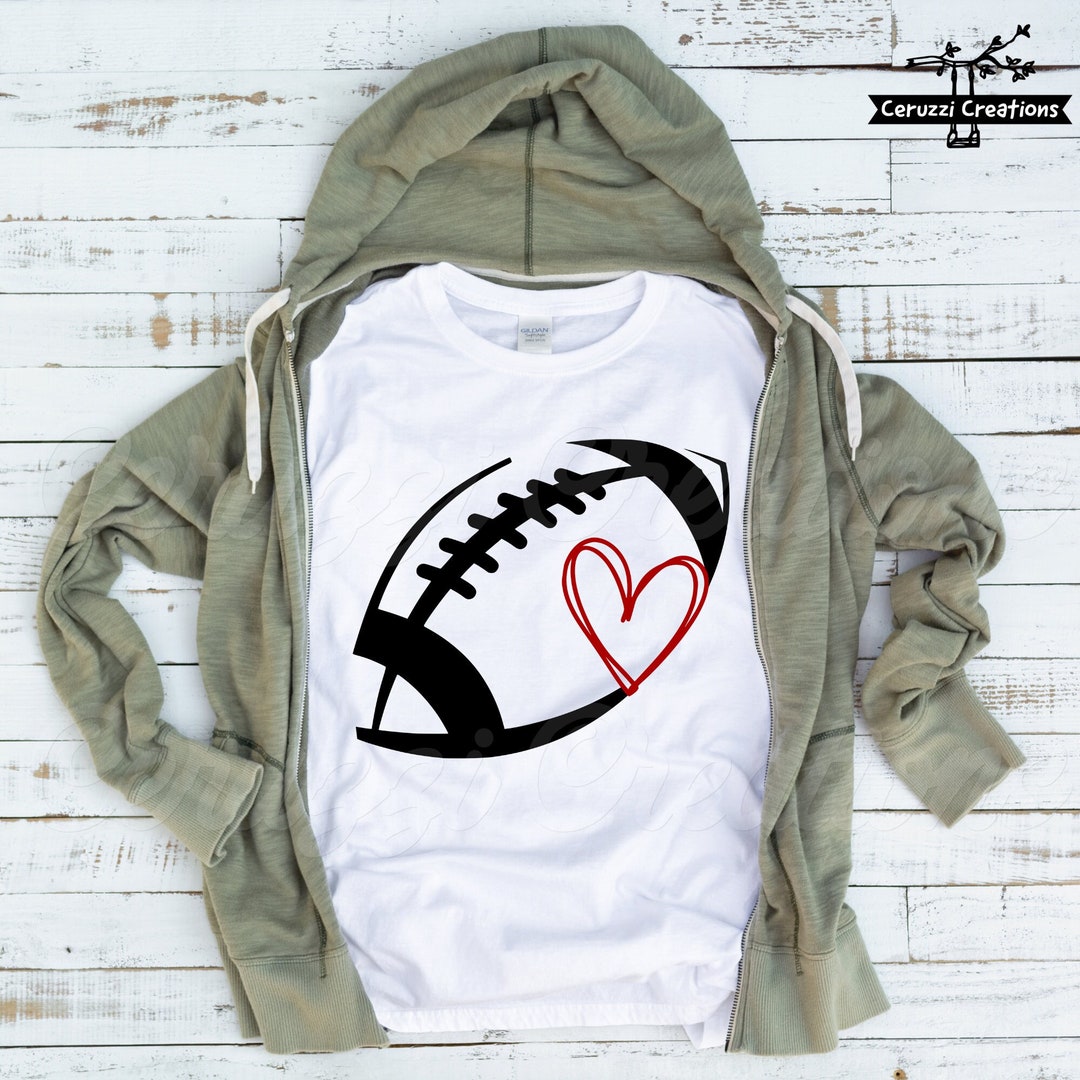 Football Heart SVG| Football Sketch Heart SVG| Football Shirt Svg ...
