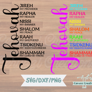 Jehovah SVG| 2 Designs| Names of Jesus SVG| Christian SVG| Jesus Svg ...