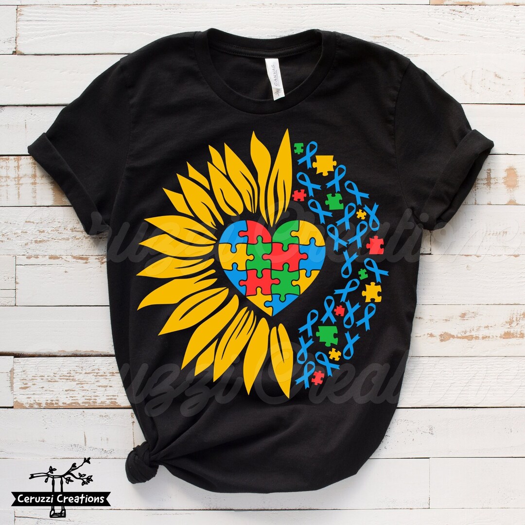 Sunflower Autism Awareness SVG| Autism Awareness SVG| Autism Shirt SVG ...
