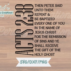 Acts 2:38 SVG| Scripture SVG| Religious SVG| Bible Verse Svg| Christian ...