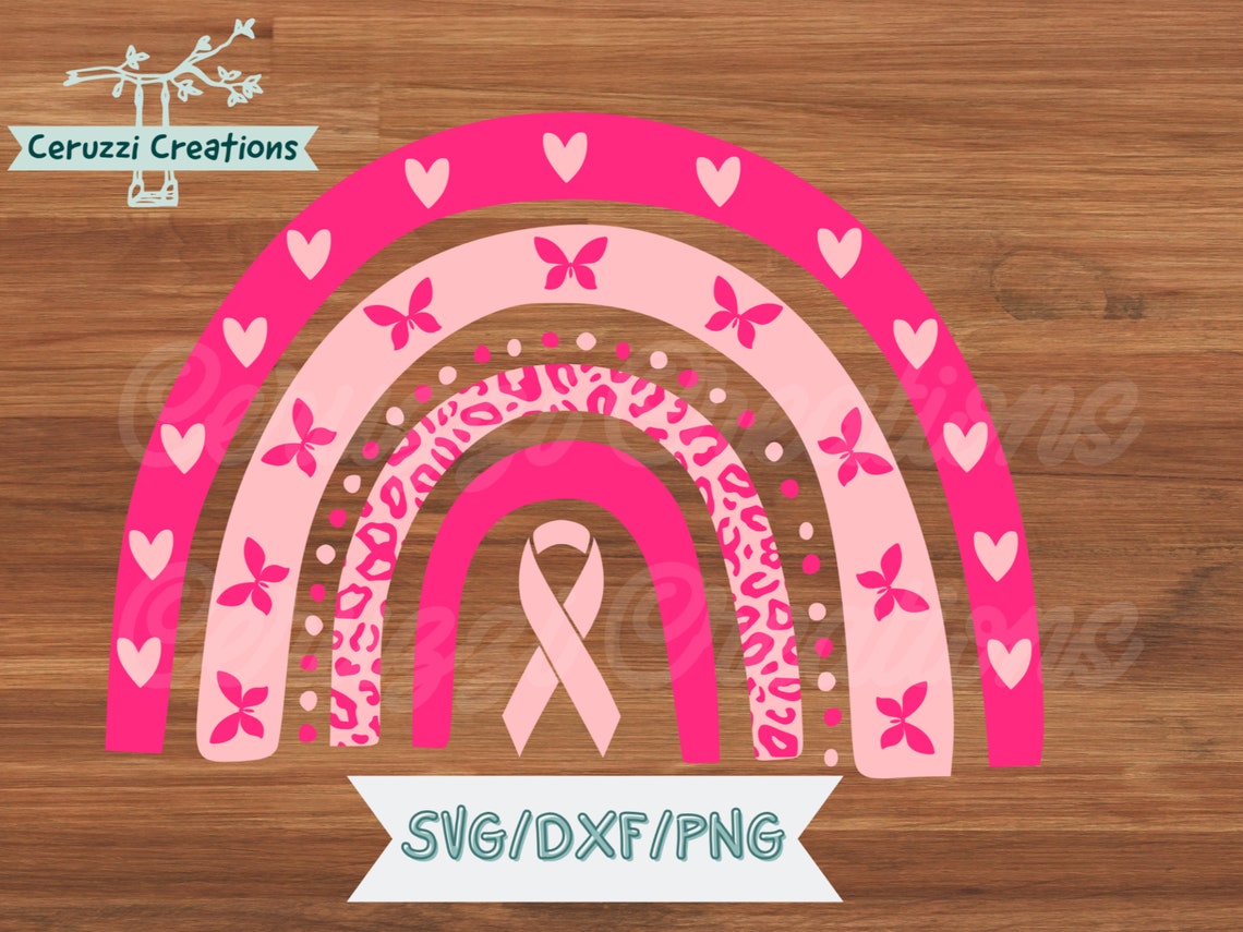 Breast Cancer Awareness Boho Rainbow SVG Breast Cancer - Etsy