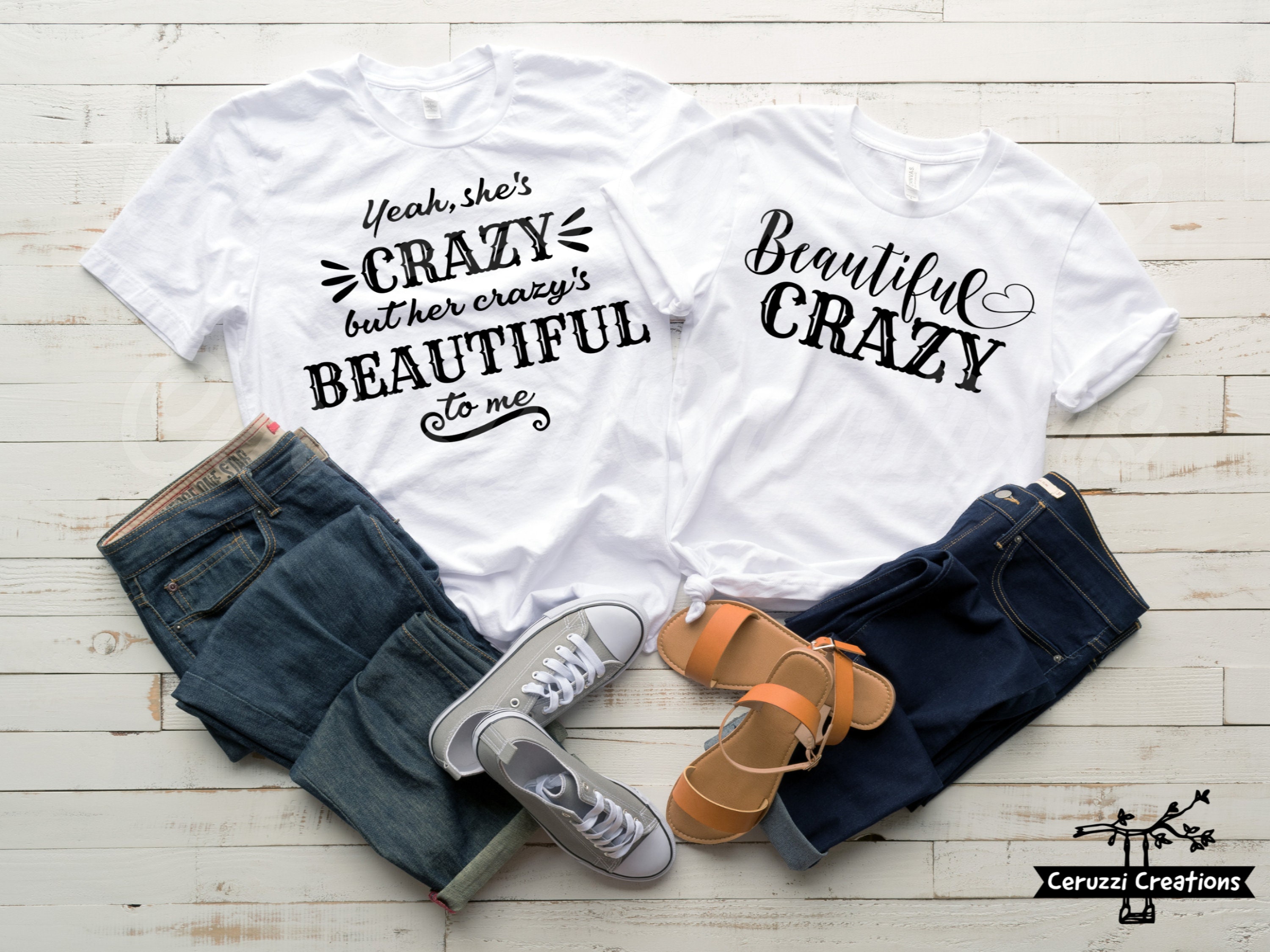 Beautiful Crazy Couple Bundle SVG| 2 Designs| Beautiful Crazy SVG ...
