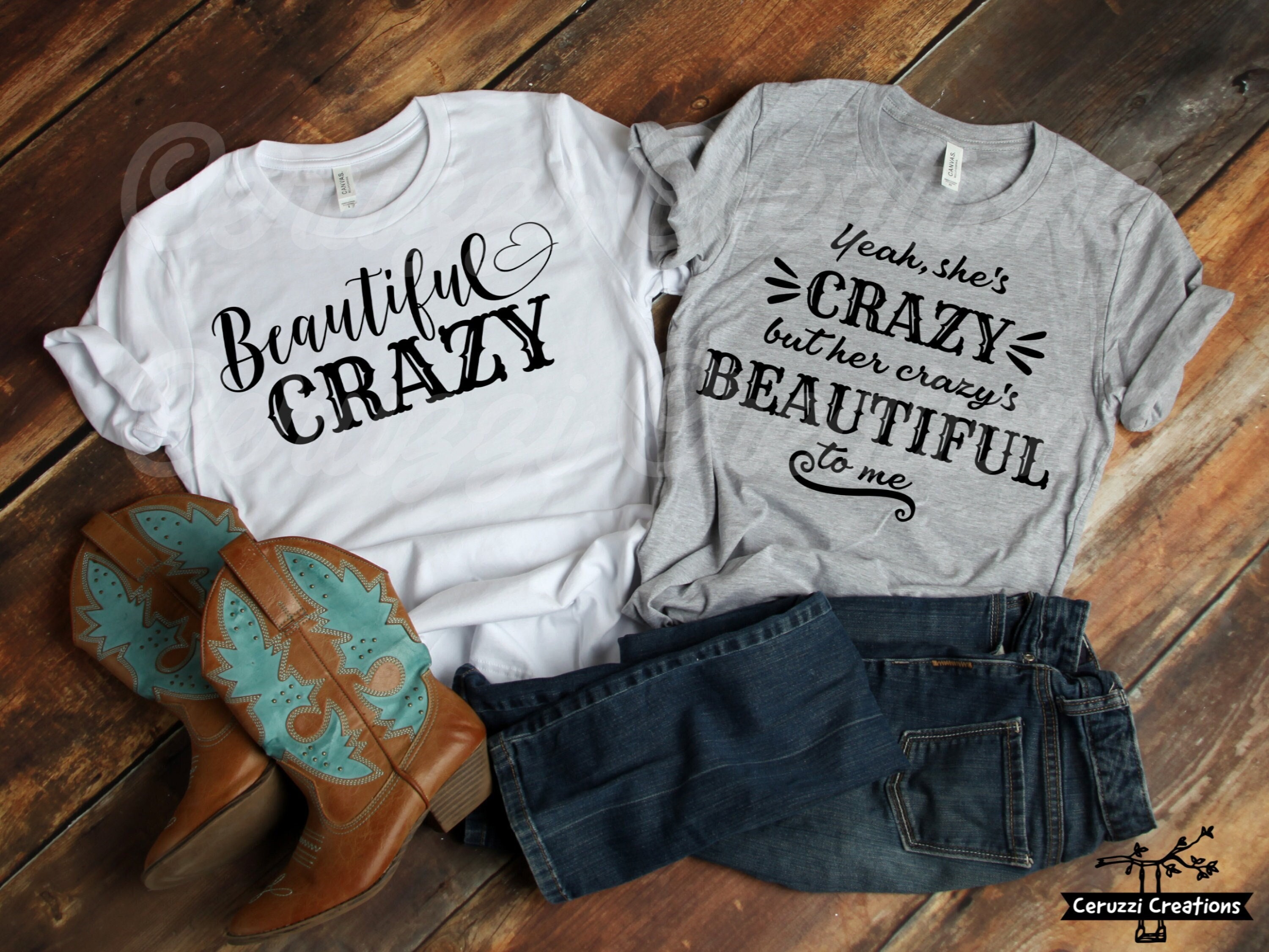 Beautiful Crazy Couple Bundle SVG| 2 Designs| Beautiful Crazy SVG ...