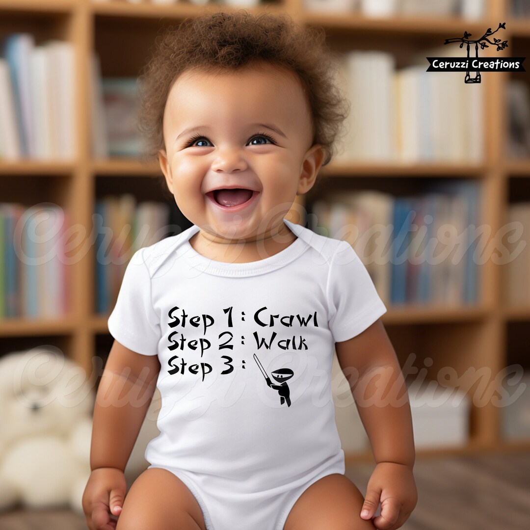 Ninja Steps SVG| Newborn SVG| Baby Boy SVG| Baby Svg| Boy Onesie Svg ...