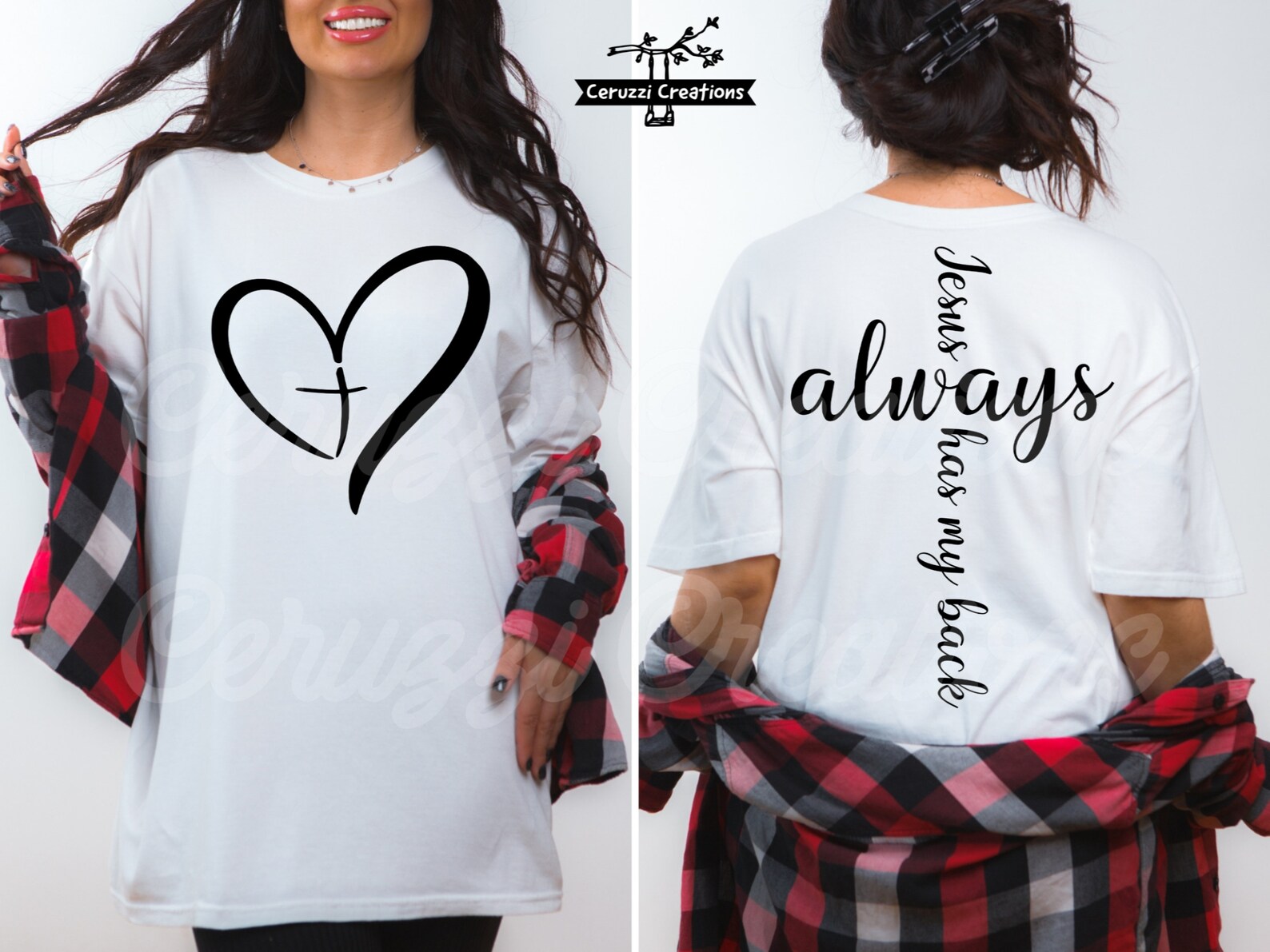 Jesus Always Has My Back SVG| Front and Back Design| Heart With Cross ...