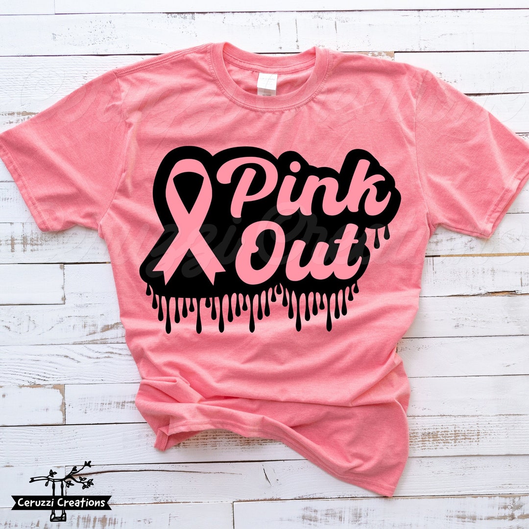 Pink Out SVG| Pink Out Drip SVG| Breast Cancer Awareness SVG| Breast ...