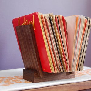 7" Vinyl 45 RPM Record Storage - Walnut Maple Oak Cherry - Holds 60 X 7 ...
