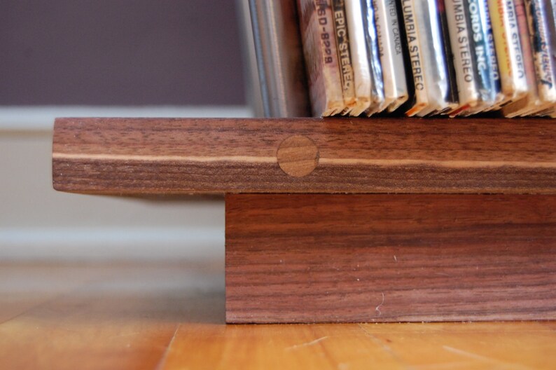 Solid Walnut Record Player Table / Shelf and LP Holder for - Etsy