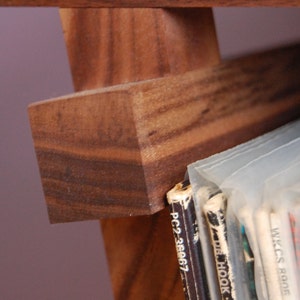 Beautiful Solid Walnut Record Player Table and LP Holder for 12" Vinyl ...