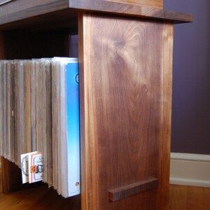 Solid Walnut Record Player Table and LP Holder for 12" Vinyl Lps ...