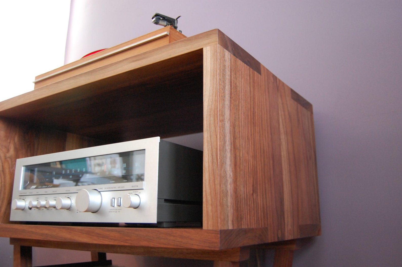Beautiful Solid Walnut Record Player Table / Amp and LP Holder for 12 ...