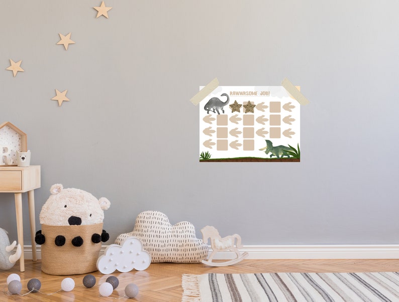 Dinosaur Reward Chart Potty Training Chart Sticker Chart Chore Chart ...