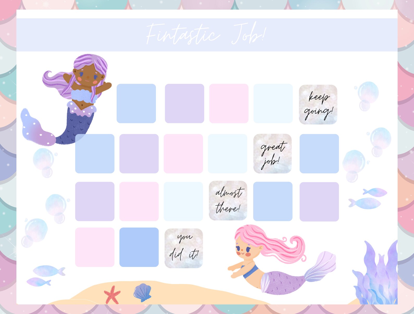 Mermaid Reward Chart: Potty Training, Chore & Behavior Tracker ...